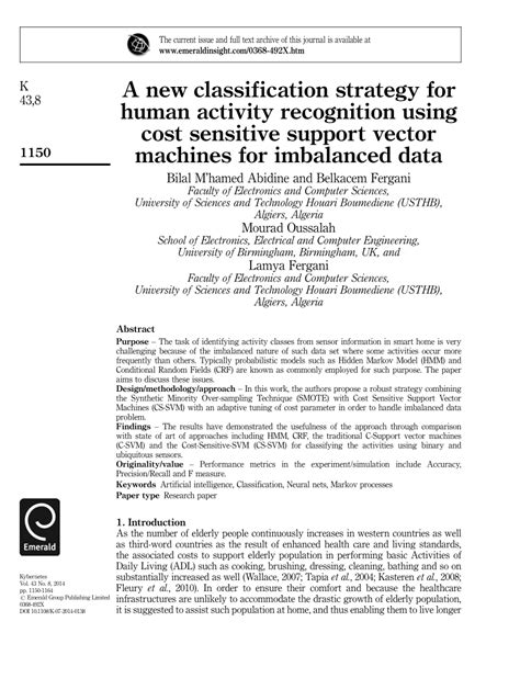 Pdf A New Classification Strategy For Human Activity Recognition