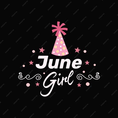 Premium Vector June Girl Lettering