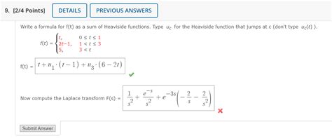 Write A Formula For Ft As A Sum Of Heaviside