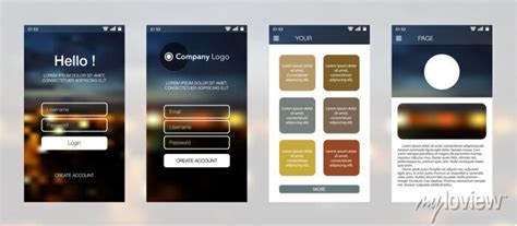 Design Of Mobile App Ui Ux Gui Set Of User Registration Screens Posters For The Wall