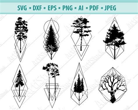 Forest Svg Fir Tree Svg Woodland Tree Svg Tree Trunk Svg Etsy