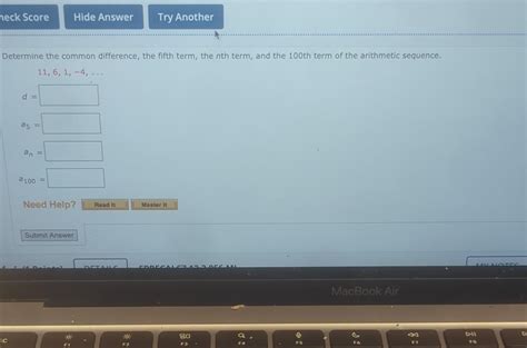 solved etermine the common difference the fifth term the