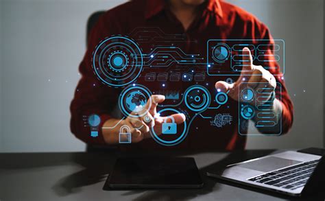 Cyber Security Data Protection Business Working On Compute Intelligenc Digital Tablet Global