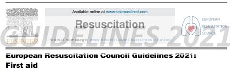 První Pomoc V Erc Guidelines 2021 Zachrannasluzba Cz
