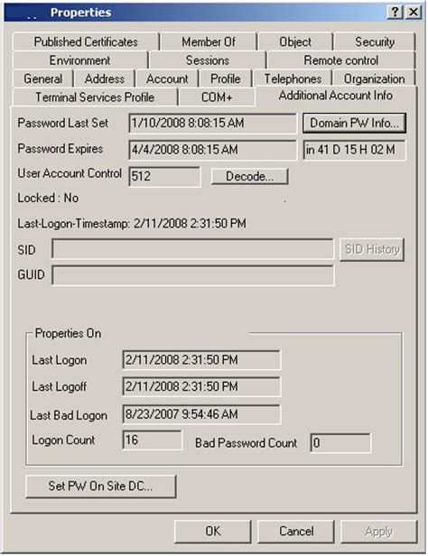 Active Directory Last Logon Timestamp