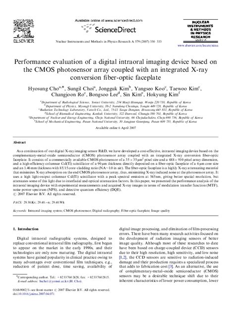 pdf performance evaluation of a digital intraoral imaging device