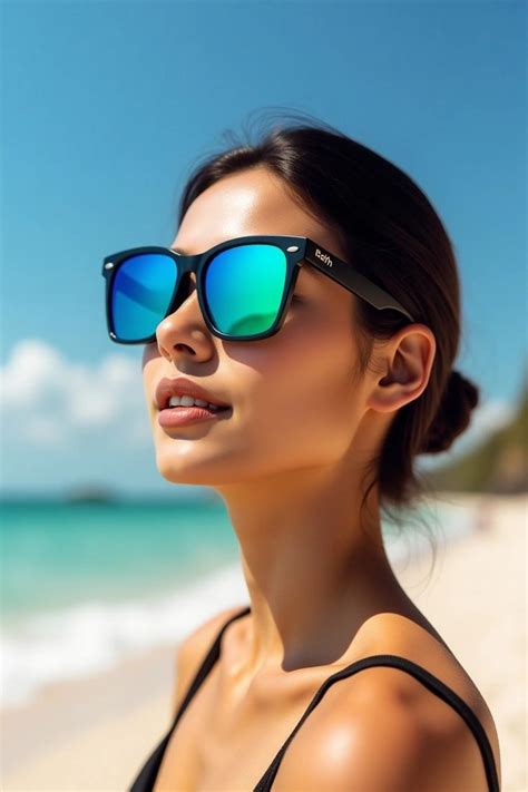 Effortless Chic Tropical Beach Babe In Aviator Sunglasses In 2025