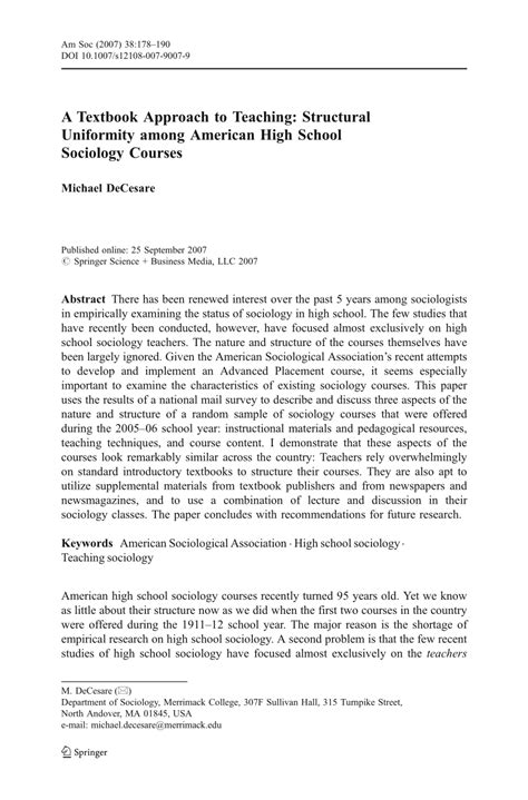 Pdf A Textbook Approach To Teaching Structural Uniformity Among