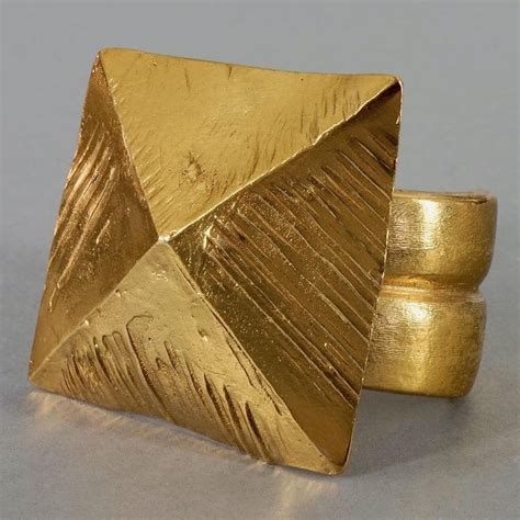 Vintage Massive Yves Saint Laurent Ysl Pyramid Textured Cuff Bracelet