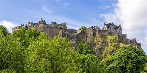 Princes Street Gardens And Edinburgh Castle Panoramic View Photograph