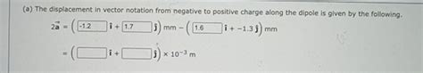 Solved A ﻿the Displacement In Vector Notation From