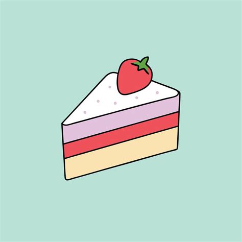 Strawberry Shortcake Slice 52969226 Vector Art At Vecteezy