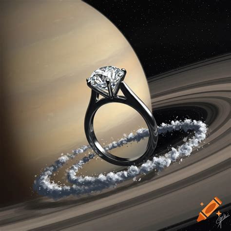 Wedding Ring Made From Mercury Diamond On A Saturn Ring On Craiyon