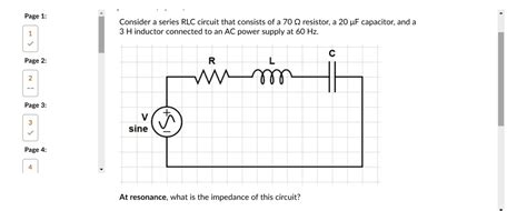 Solved Consider A Series Rlc Circuit That Consists Of A 70 Q Resistor