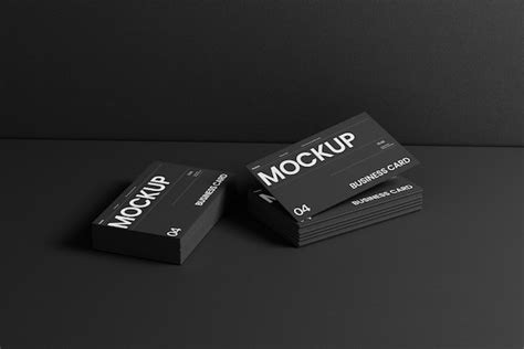 Premium Psd Realistic Scene Dark Card Mockup Fully Customizable
