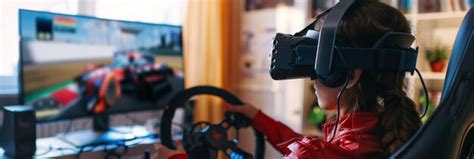 Woman Using Vr In A Racing Simulator Setup At Home Featuring A Racing