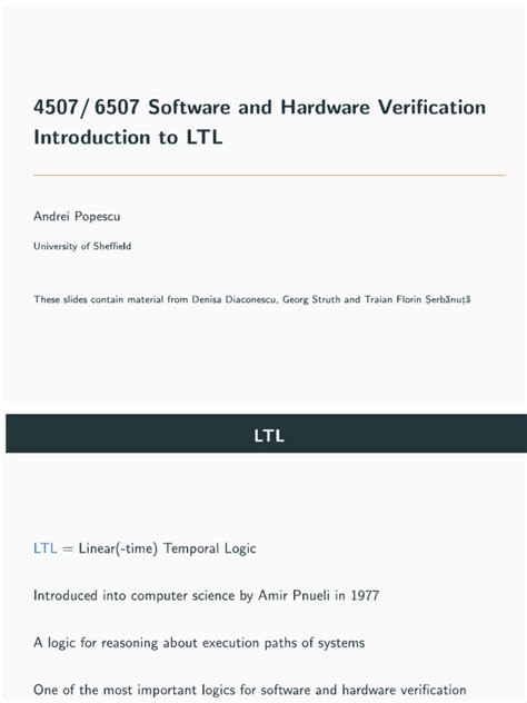 Lecture 15 Linear Temporal Logic Pdf