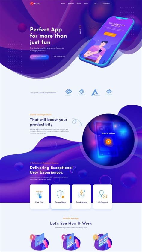 modern website and landing page in figma xd or psd format minimal