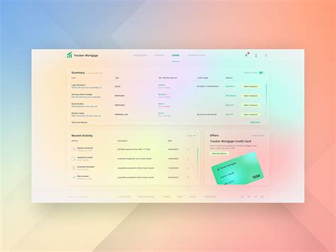 mortgage and loan payoff track web app ui ux dashboard behance