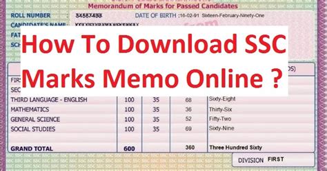 How To Download SSC Marks Duplicate Memo Th Class Certificate Online