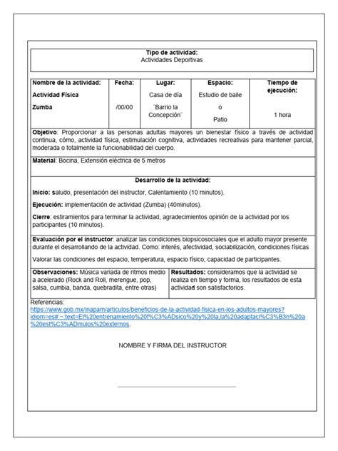 Formato De Actividades 1 Pdf