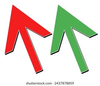 Red Green Arrows Icon Png Image Stock Illustration 2437878859