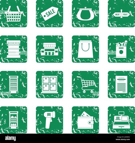 Supermarket Icons Set Grunge Stock Vector Image And Art Alamy