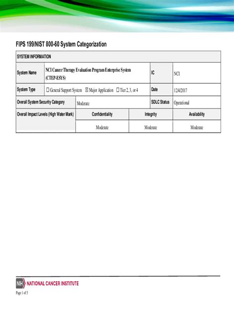 Fillable Online Fips 199nist 800 60 System Categorization Fax Email