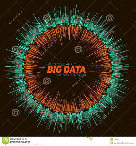 Vector Abstract Round Big Data Visualization Futuristic Infographics Design Visual Information