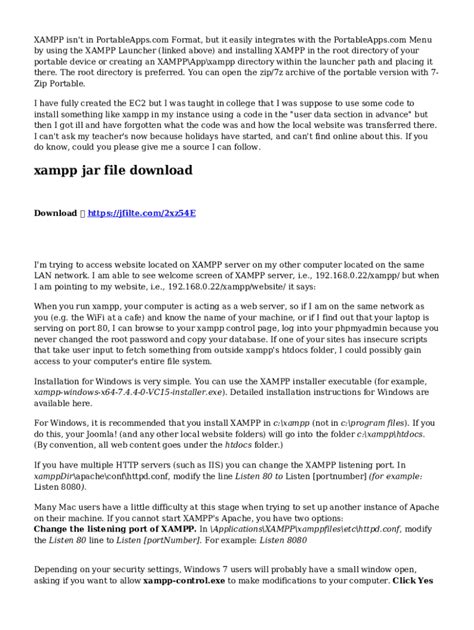 Fillable Online Xampp Jar File Download Fax Email Print Pdffiller