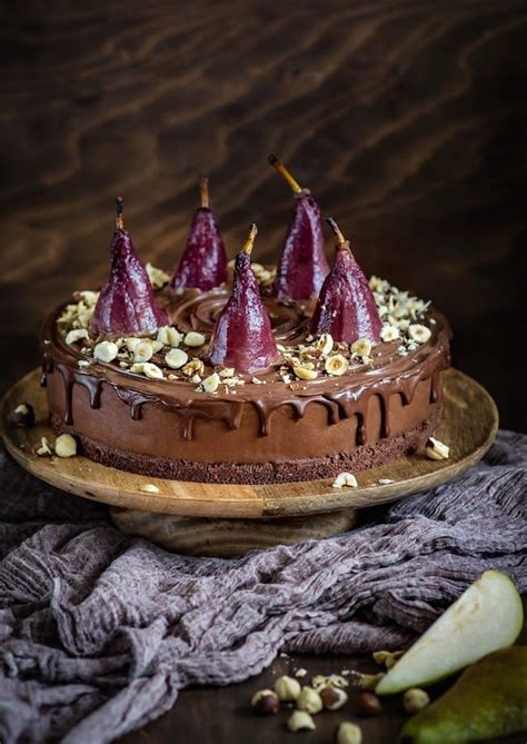 Шоколадов Чийзкейк с поширани круши в червено вино Болгарские рецепты Шоколад Десерты