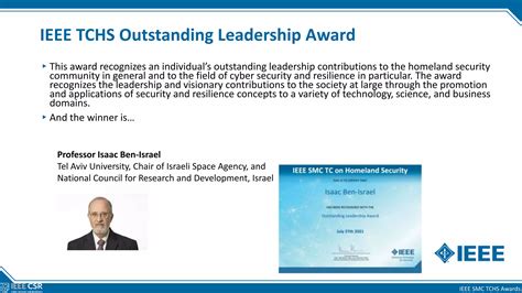 IEEE SMC TCHS Award Ceremony at IEEE CSR conference 2021 | PPT