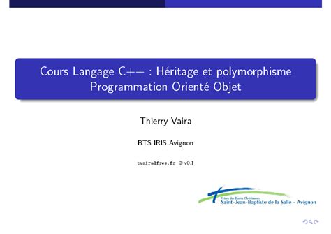 Cours Heritage C Cours Langage C Héritage Et Polymorphisme Programmation Orienté Objet