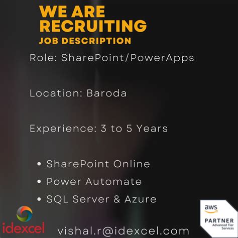Vishal R On Linkedin Idexcel Sharepoint Powerapps Powerautomate Barodajobs Baroda