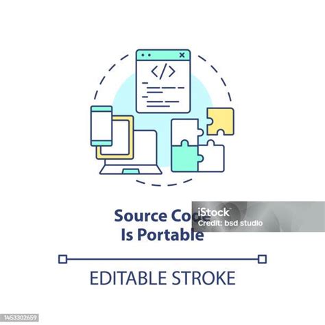 source code portability concept icon stock illustration download