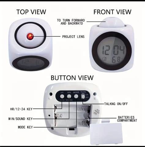 LCD Projection LED Alarm Clock And Temperature Display Gadget Lobby