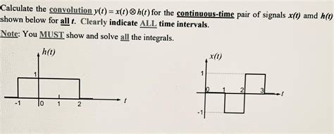 solved calculate the convolution y t x t h t for the