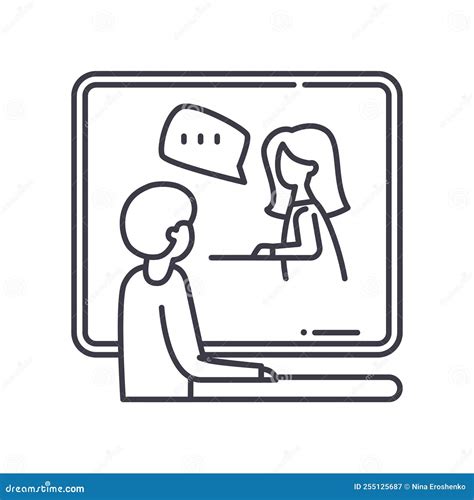 Training Line Icon Outline Symbol Vector Illustration Concept Sign