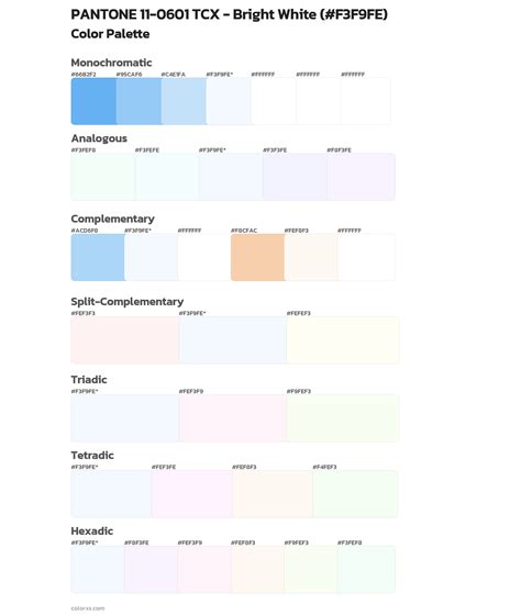 Pantone Tcx Bright White Color Palettes And Color Scheme The Best