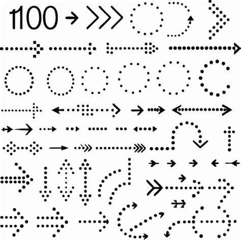 Premium Vector 100 Black Dotted Arrows Design Elements Set