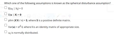 Solved Which One Of The Following Is The Ols Covariance