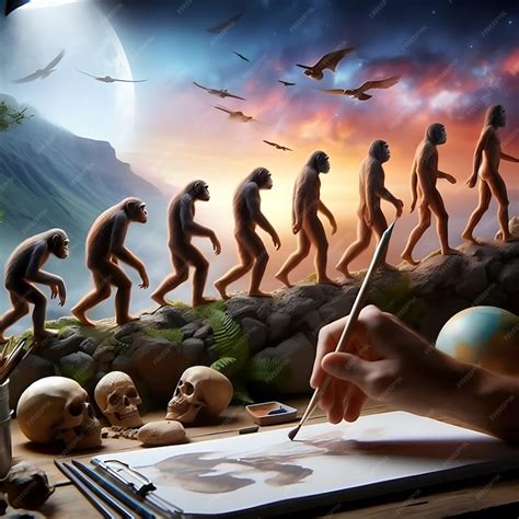 The Evolution Of The Human Species Premium Ai Generated Image