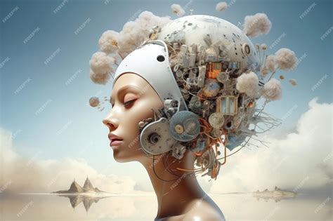 Premium Photo A Captivating Vision Of A Robotic Woman Her Metallic Exterior Concealing A World