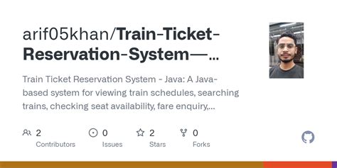 Github Arif05khantrain Ticket Reservation System Java Train Ticket Reservation System