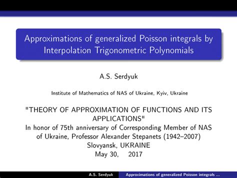 Pdf Approximations Of Generalized Poisson Integrals By Interpolation Trigonometric Polynomials