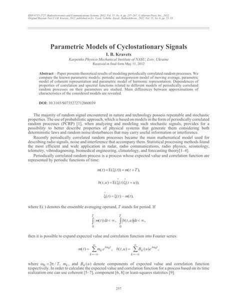 pdf parametric models of cyclostationary signals dokumen tips