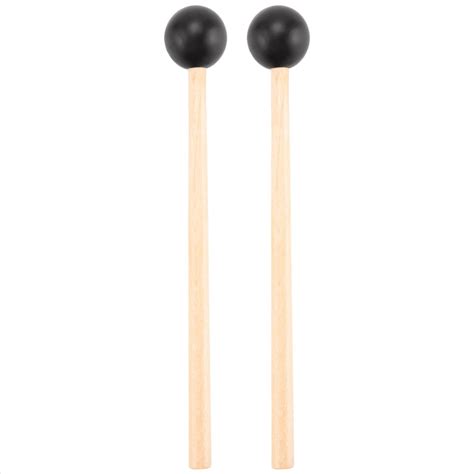 2pcs Soft Rubber Head Sticks Wood Handle Bell Mallets For Glockenspiel