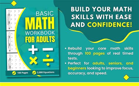 Basic Math Workbook For Adults: 100 Practice Pages of Addition, Subtraction, Multiplication and ...