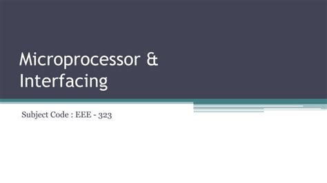 Introduction To Microprocessor Code PPT