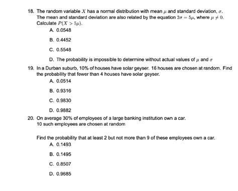 Solved The Random Variable X Has A Normal Distribution Chegg
